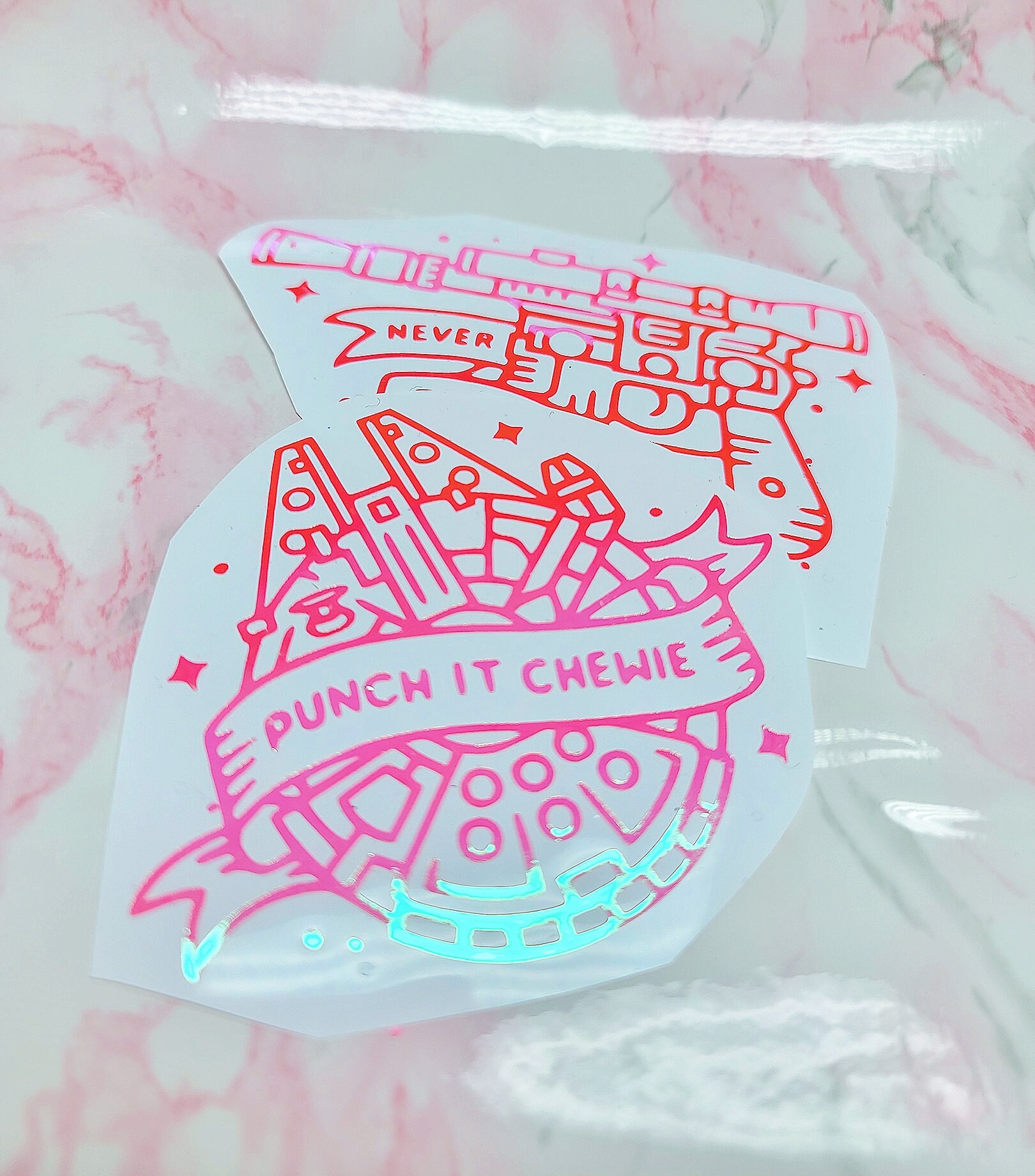 Star Wars Decals Punch It Chewie Star Wars Car Decal | Etsy