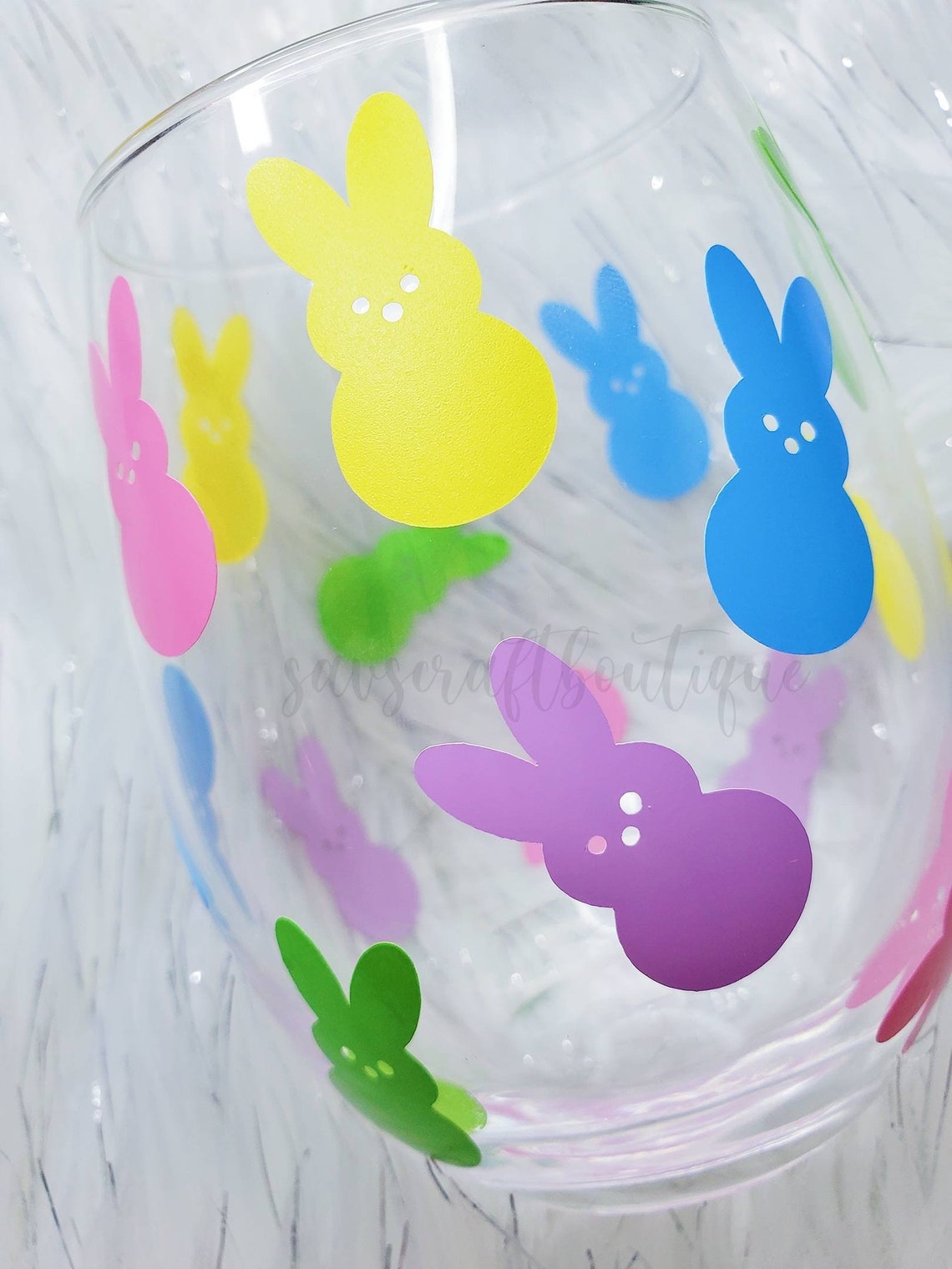 Easter Wine Glass Stemless Peep Wine Glass Wine Glass | Etsy