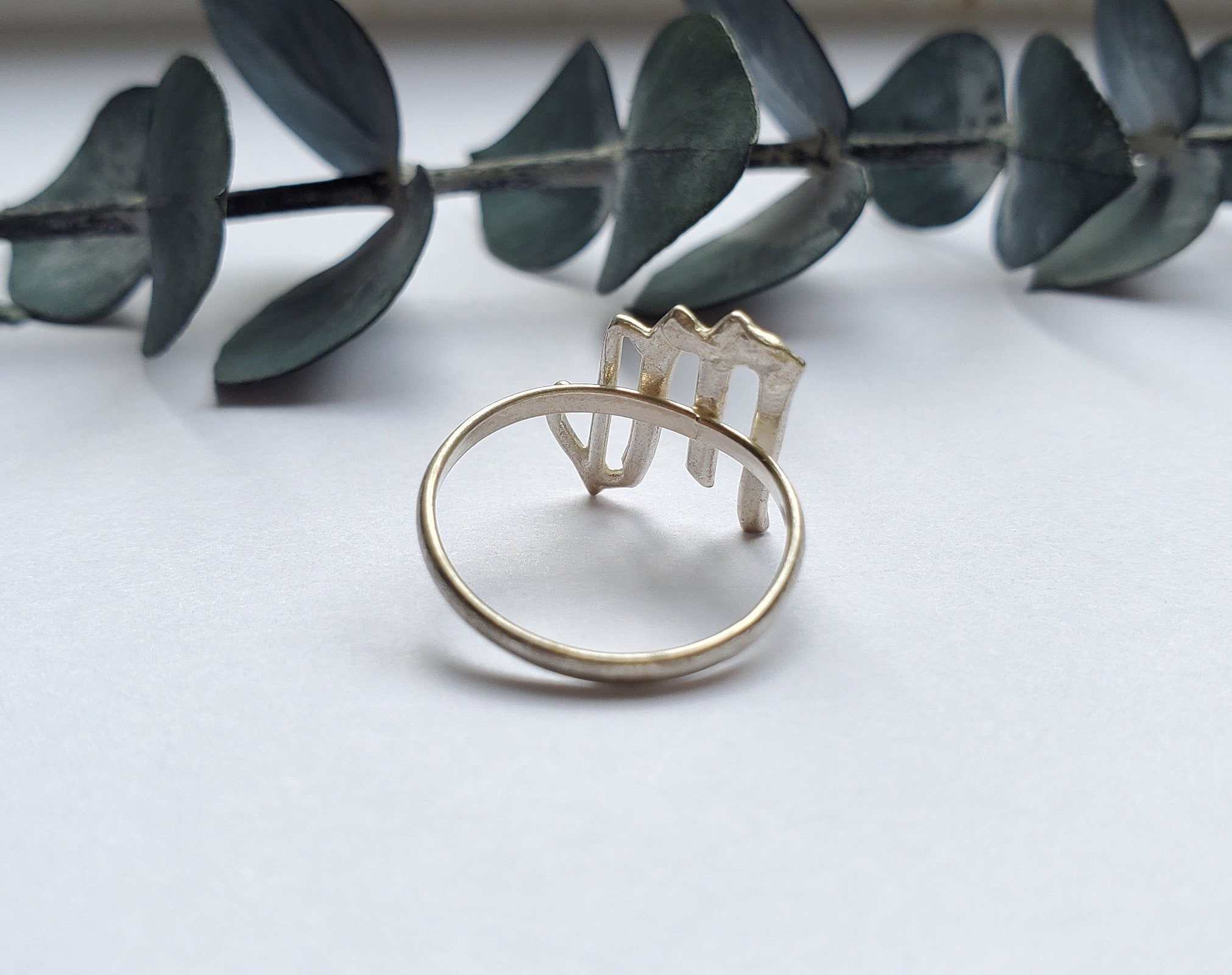 Vintage Sterling Silver Initial M Ring | Etsy