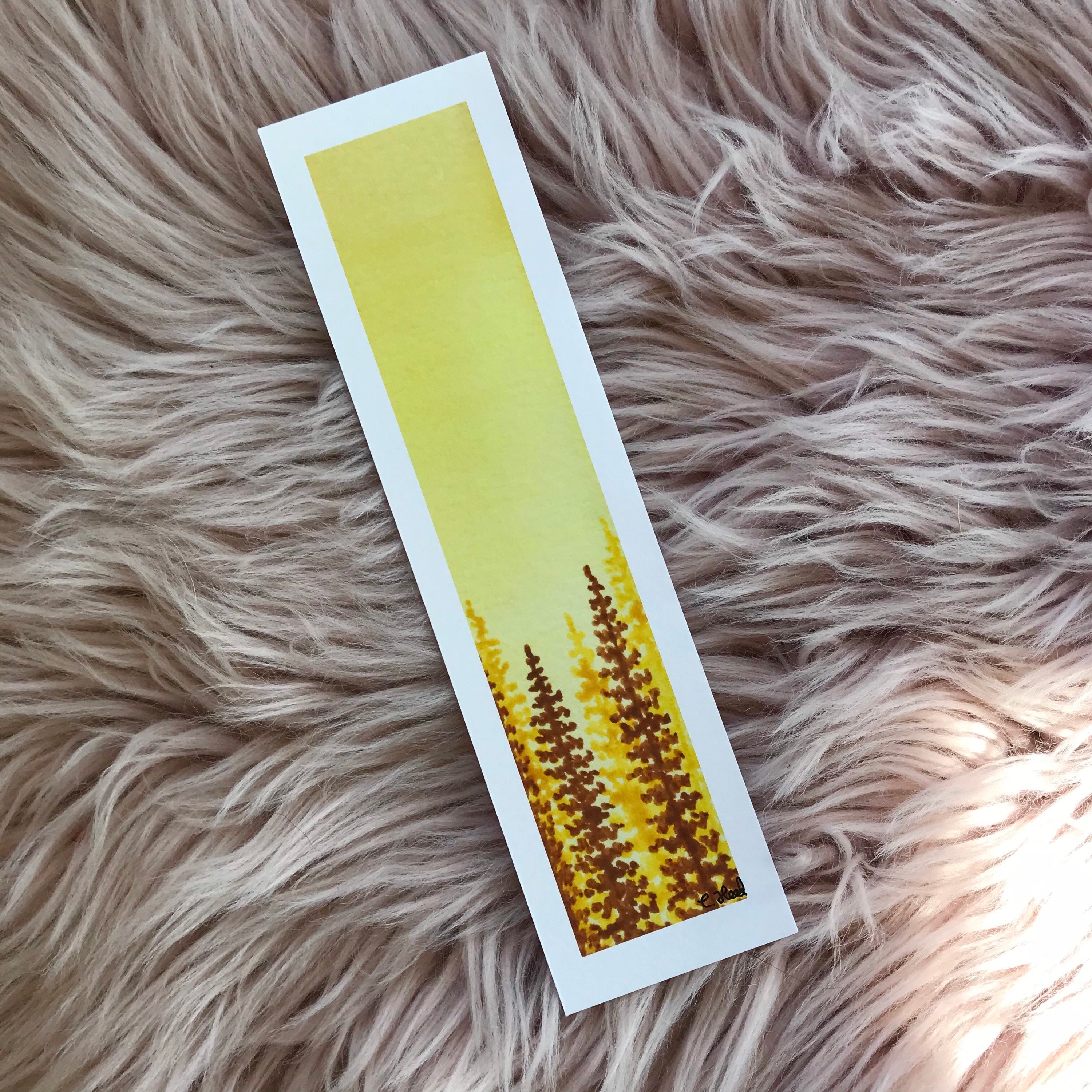 Buy Yellow Sunset Watercolor Bookmark Online in India - Etsy