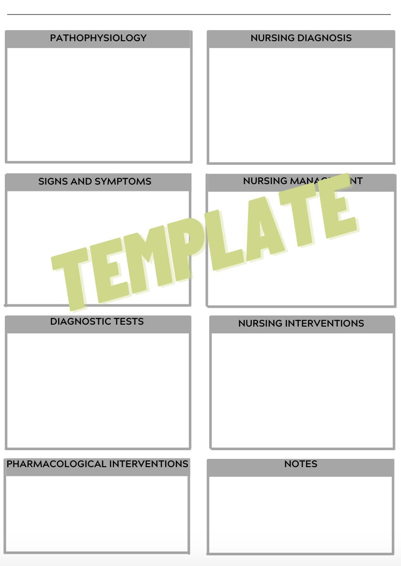 DISEASE PROCESS TEMPLATE/ Nursing/ 5 Pages | Etsy