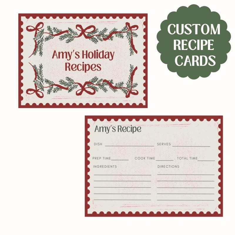Personalized Recipe Cards - Etsy