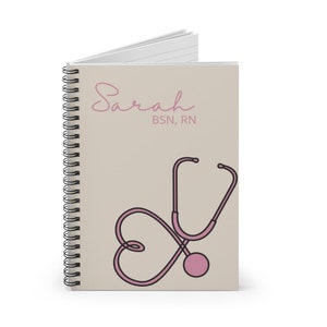 Personalized Nurse Spiral Notebook, Nurse, RN, MD, Lpn Notebook ...