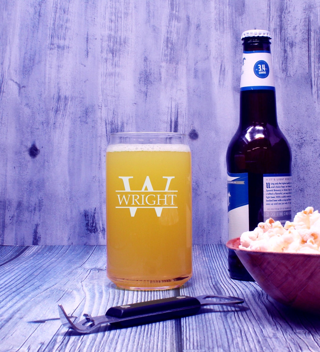 Personalized Beer Glass, Custom Can Glass, Engraved Beer Can Glasses ...