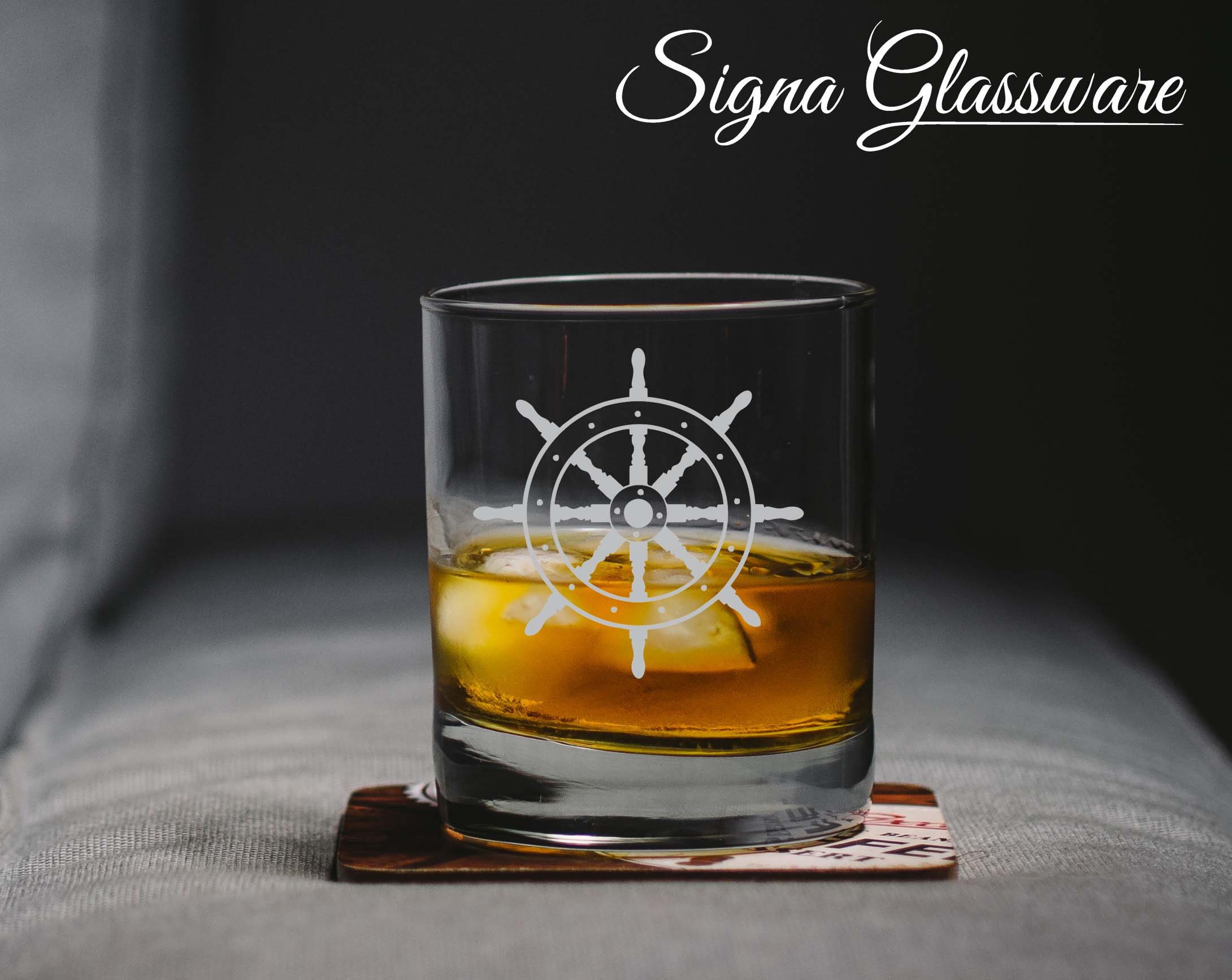 Nautical Whiskey Glass Boat Wheel Whiskey Glass Old | Etsy