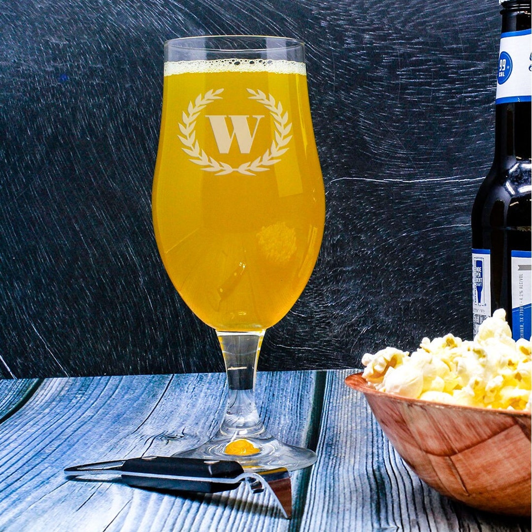 Personalized Beer Glass, Custom Monogram Beer Glass, Monogram Beer ...