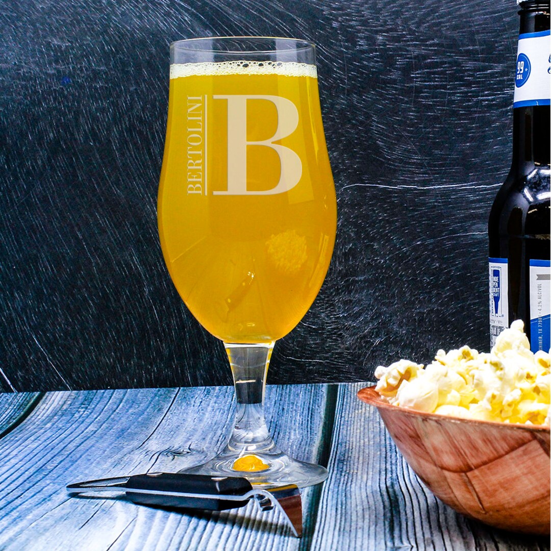Personalized Beer Glass, Custom Monogram Pint Glass, Engraved Beer ...