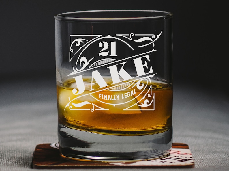 21st Birthday Engraved Whiskey Glass - Finally 21 - Personalized 21st ...