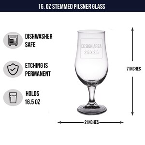 Personalized Beer Glass, Custom Crest Beer Glass, Engraved Monogram ...