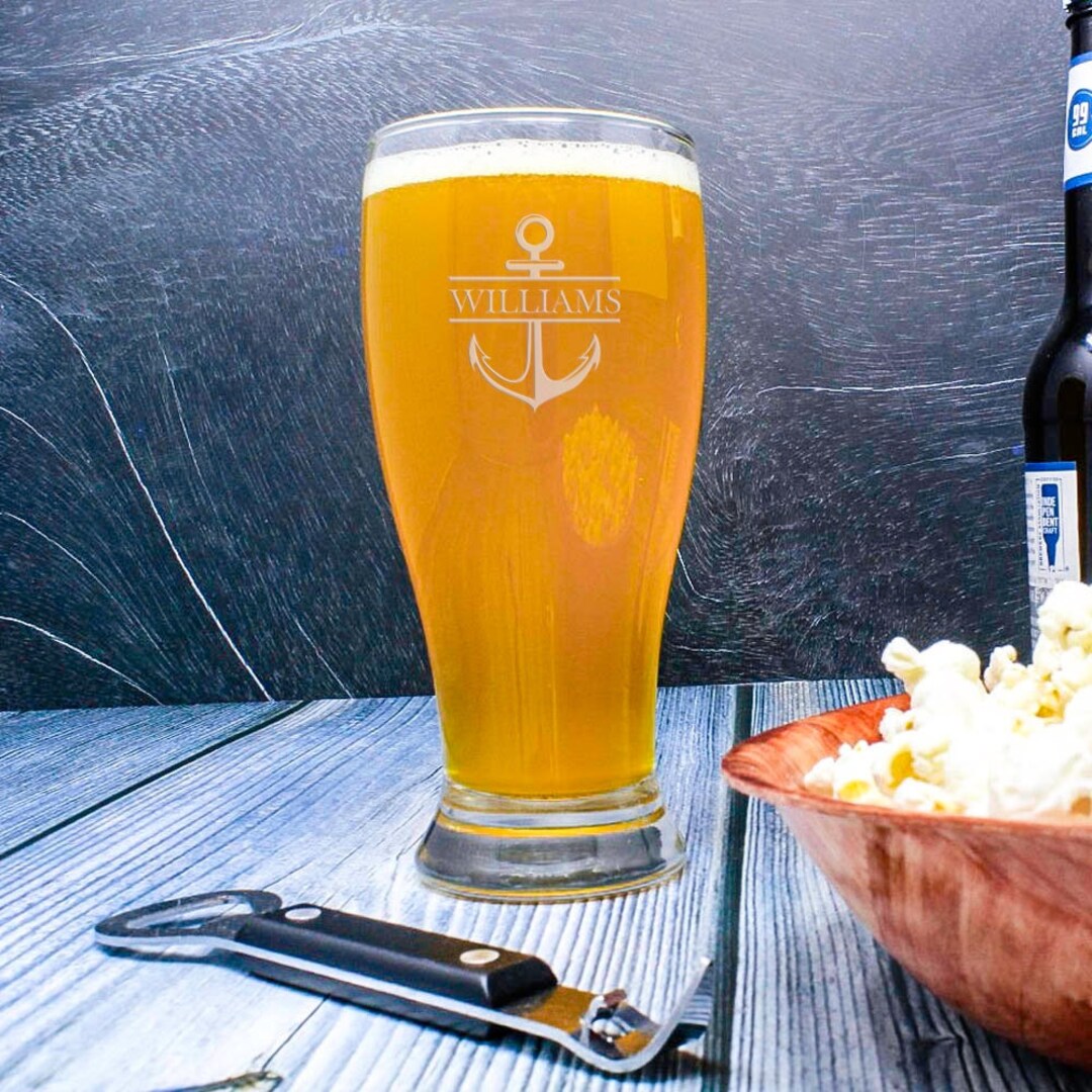 Nautical Themed Personalized Pub Glass , Custom Beach House Glass ...