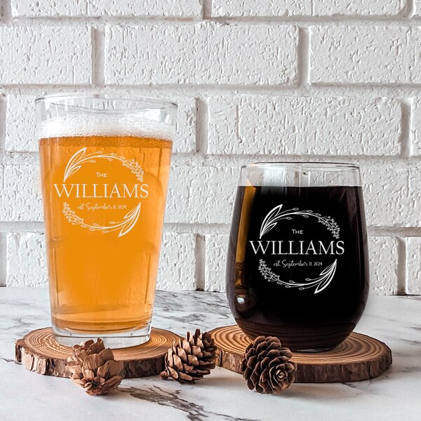 Engagement Glasses for Couple - Etsy