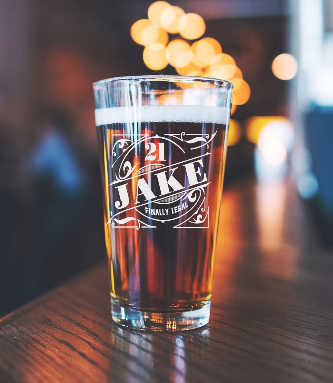 21st Birthday Engraved Beer Glass - Finally 21 - Personalized 21st Gift ...