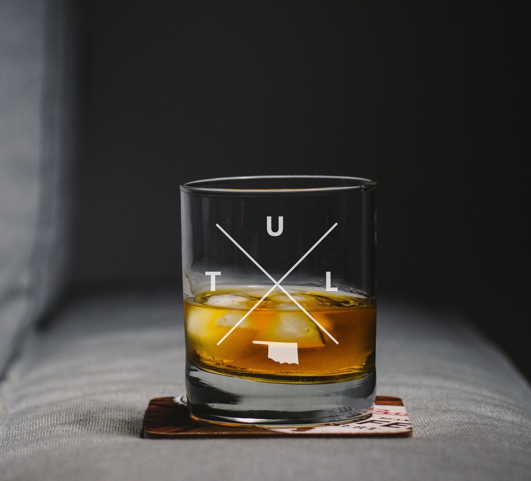 Tulsa Oklahoma Whiskey Glass, Tulsa Rocks Glass, Tulsa Gift, Tulsa ...