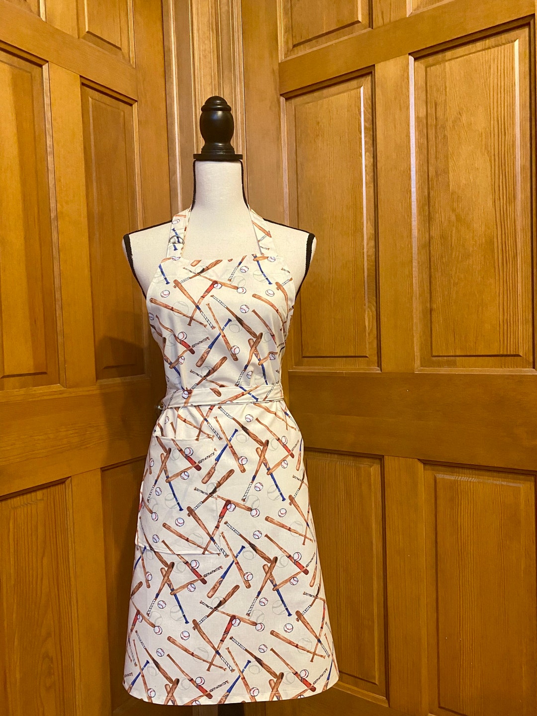 Baseball Apron~baseball Fan Apron~ Ball Player Apron~baseballs Apron ...