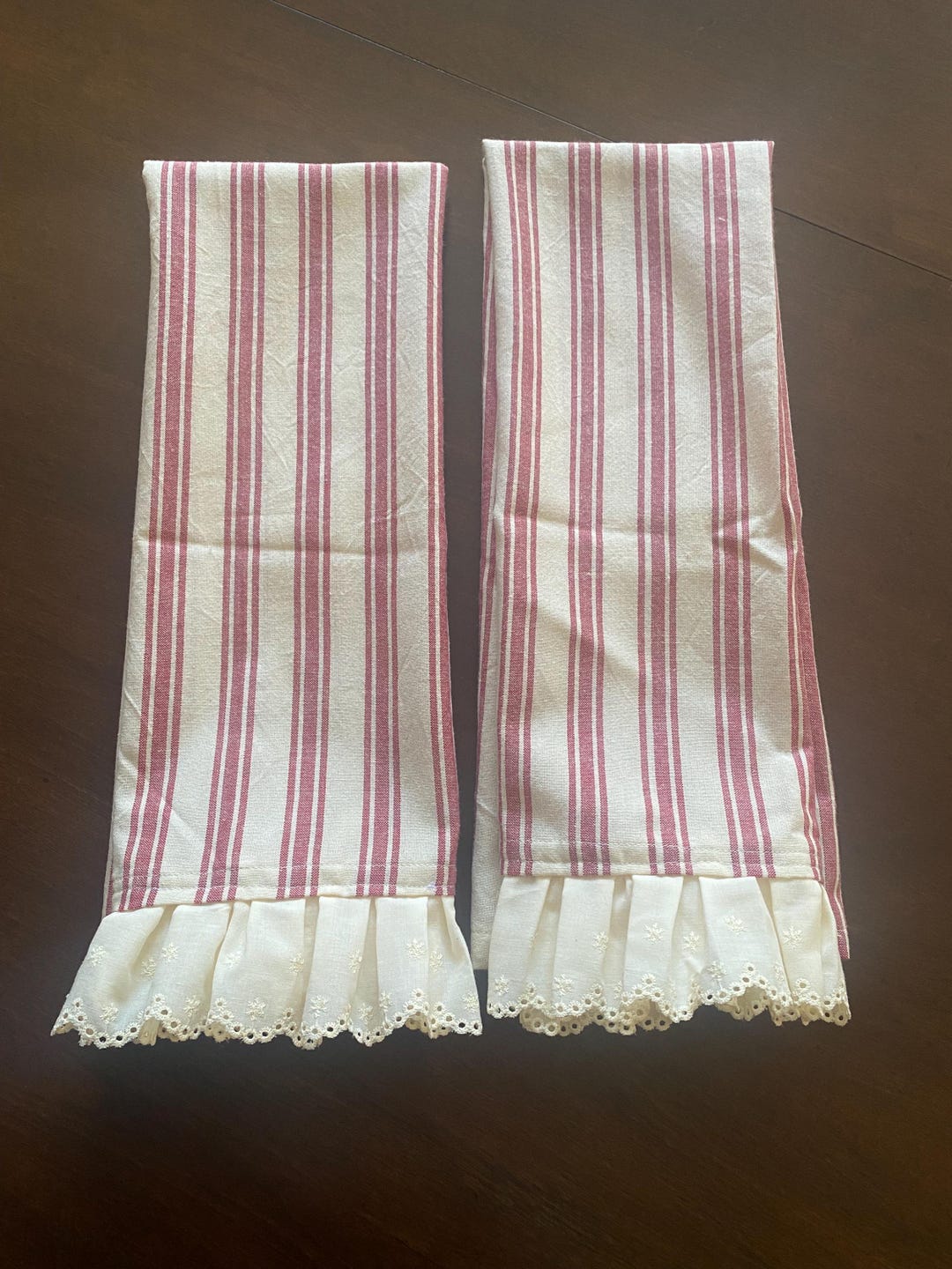 Vintage Inspired Towelsset of Two Kitchen Towels Cotton Towels Handmade ...