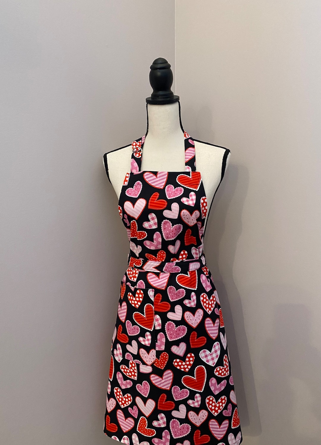 Valentines Apron Valentine Hearts Aprongift for Her Pink Apronpink ...