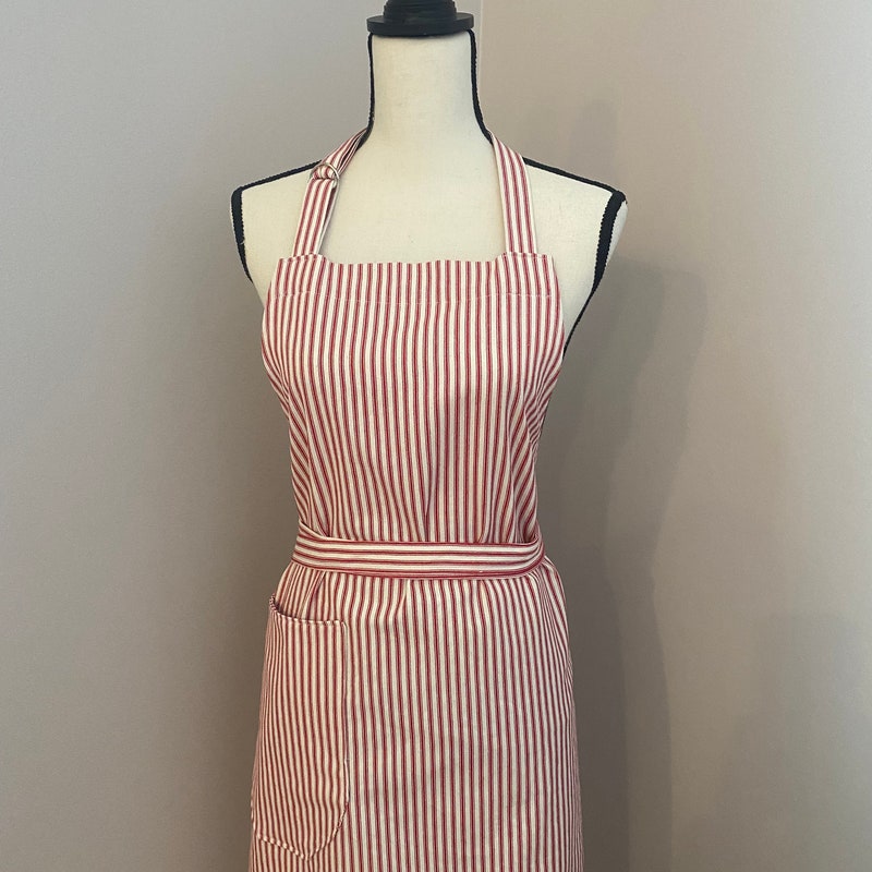 French Stripe Linen Apron - Etsy