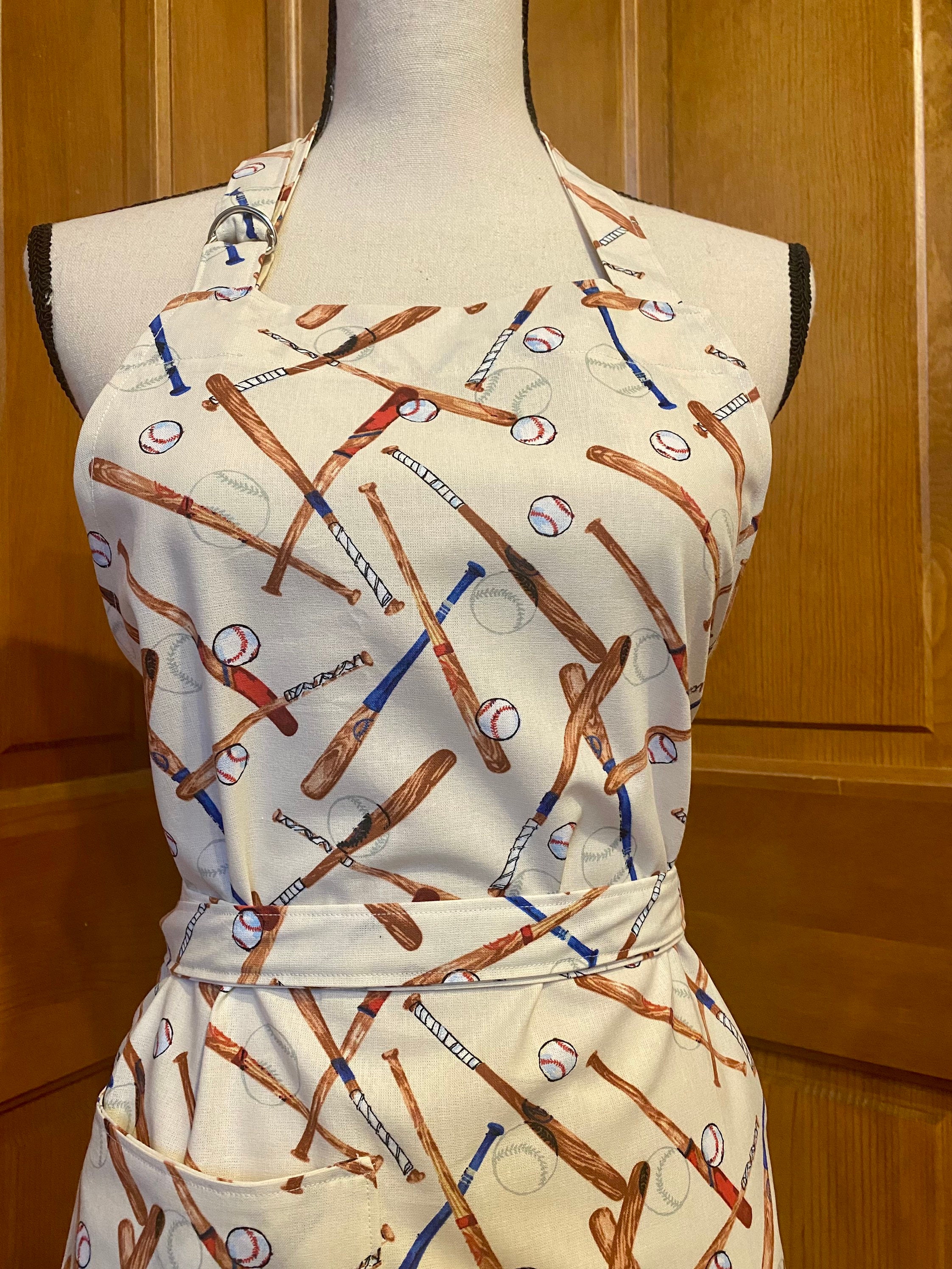 Baseball Apron~baseball Fan Apron~ Ball Player Apron~baseballs Apron ...