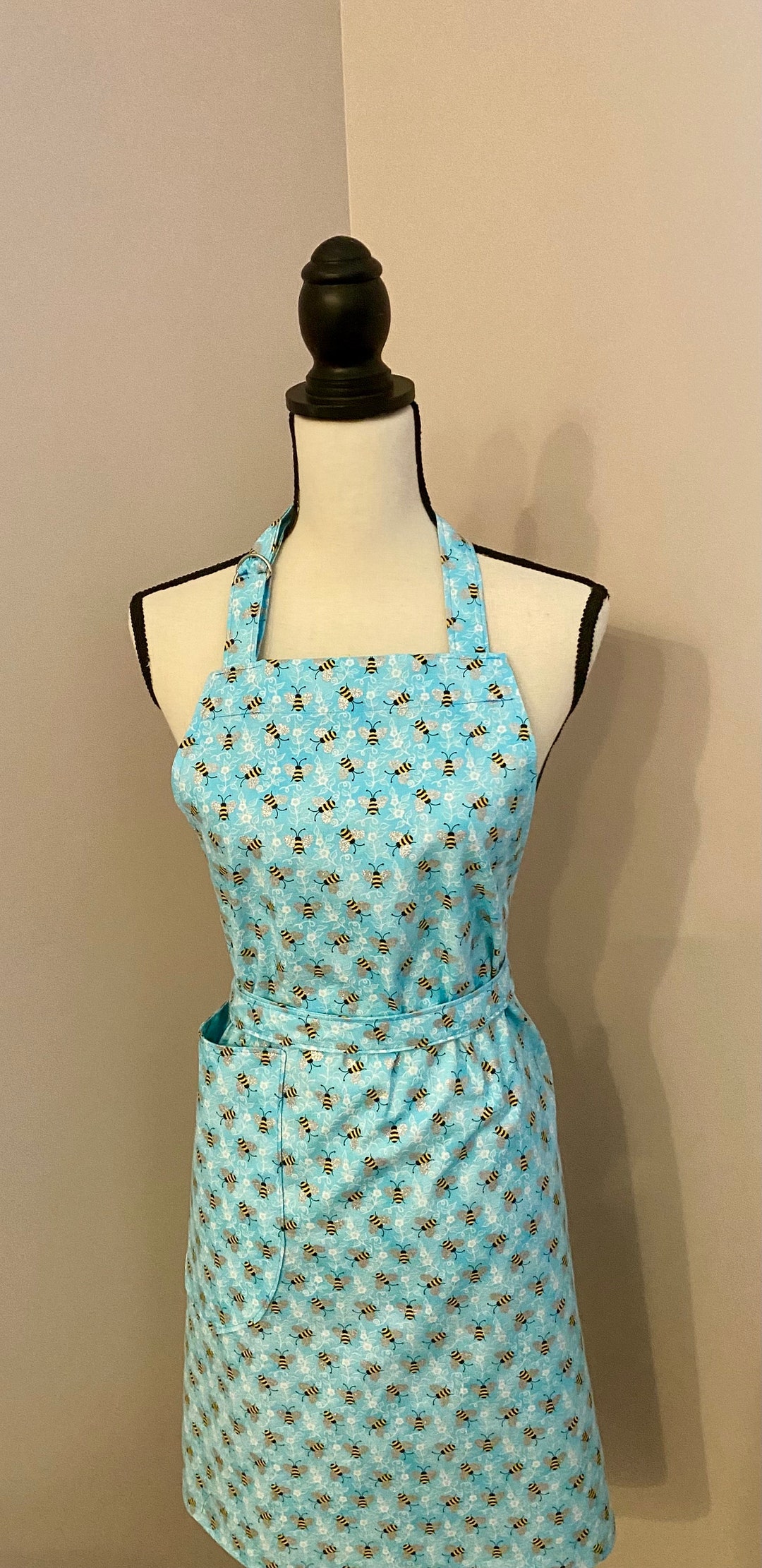 Bee Apron Sparkly Blue Bee Apron Honey Bee Apronblue Apron Chef ...