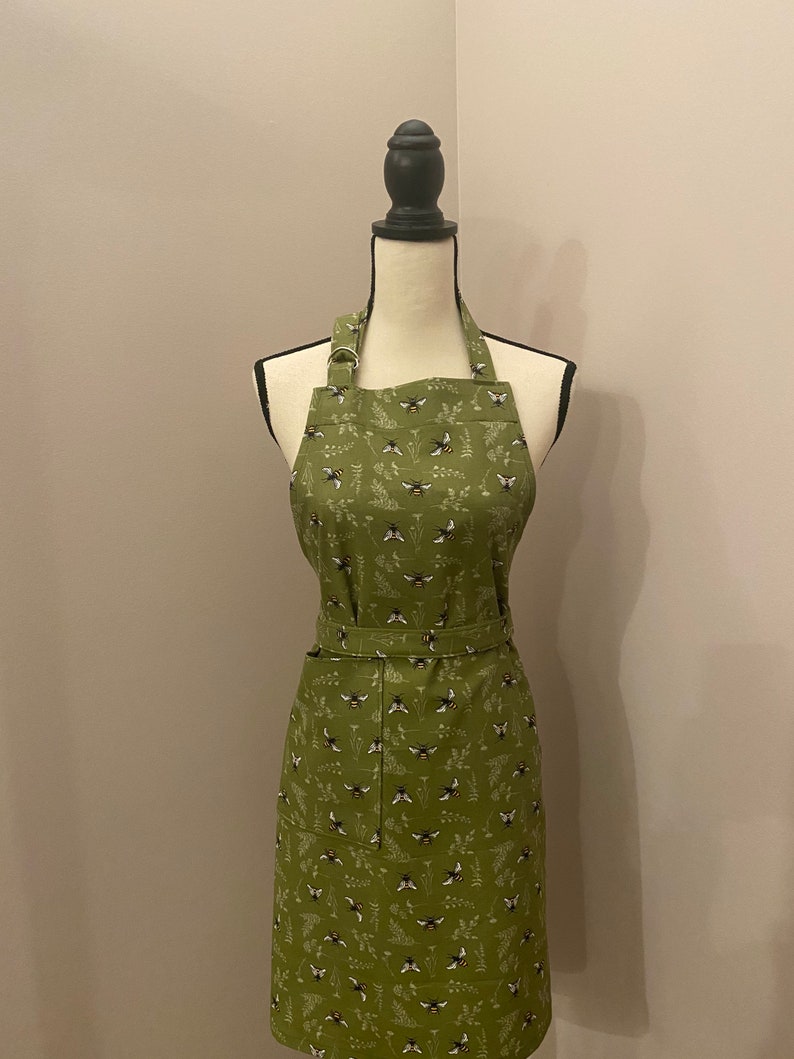 Bee Apron Green Bee Apron Honey Bee Apron Chef Apronbaking - Etsy