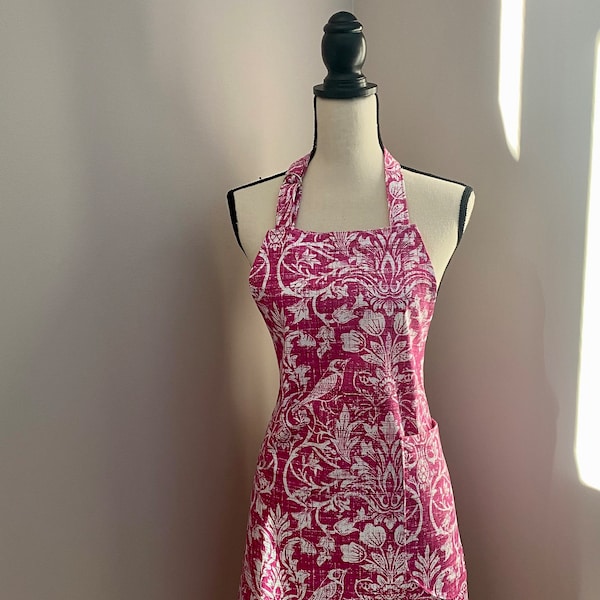 Pink Floral Apron - Etsy
