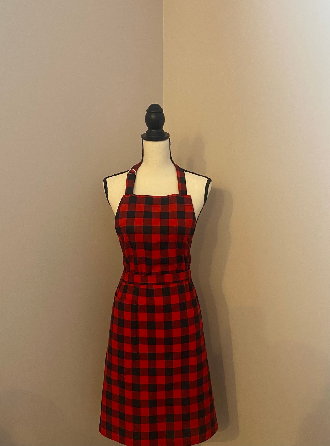 Red and Black Apron~ Buffalo Check Apron~buffalo Plaid Apron~checkered ...