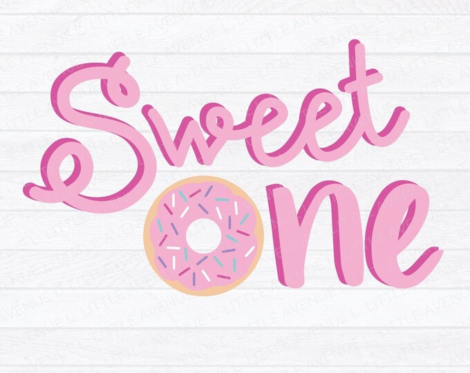 Donut Birthday SVG Sweet One SVG Pink Donut Cut File - Etsy