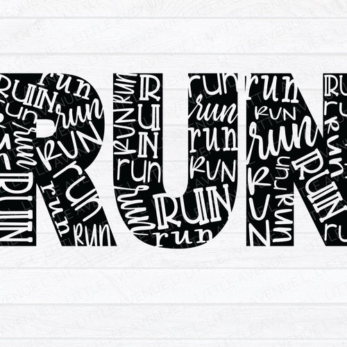 Run Typography SVG Run Cut File Typography SVG Run PNG - Etsy
