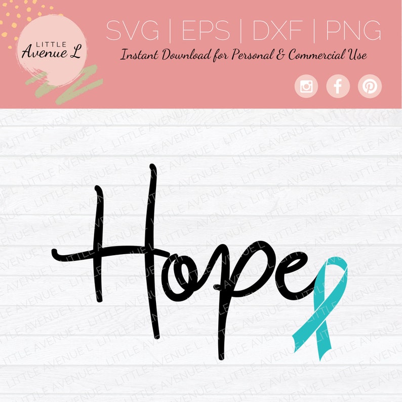 Hope SVG Awareness Ribbon SVG Hope PNG Ribbon Design - Etsy