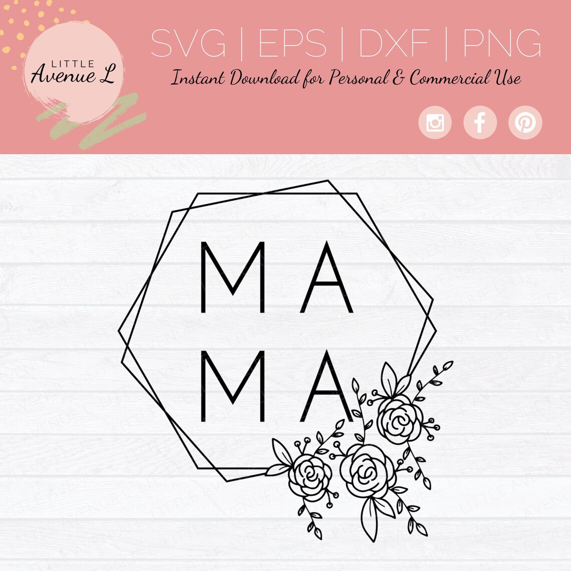 Mama Svg Mama Cut File Floral Svg Hexagon Svg Mama Png - Etsy