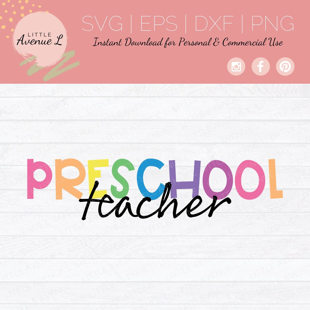 Preschool Teacher Svg Preschool Svg Preschool Png Teacher Svg Teacher ...