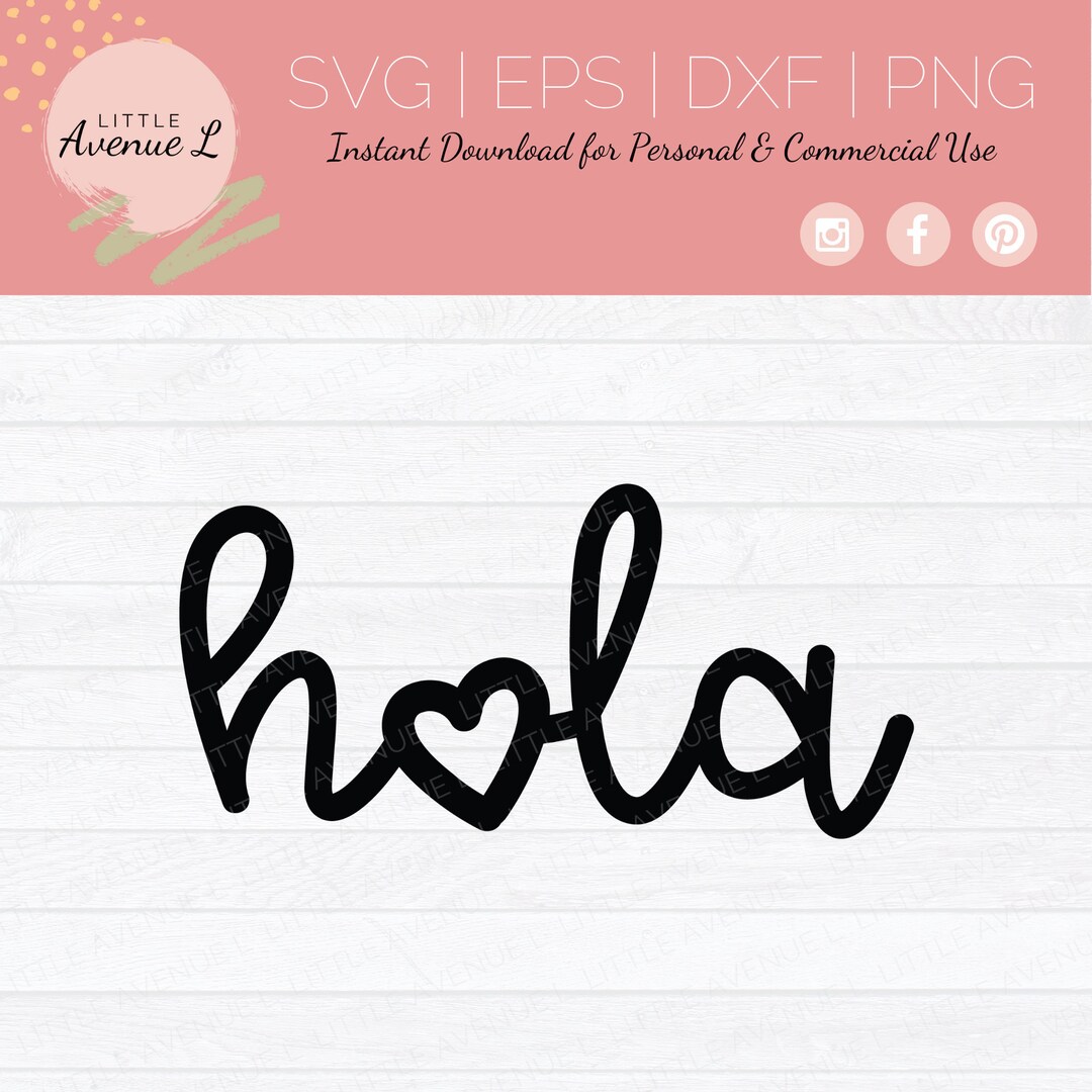 Hola SVG | Hello SVG | Hola Cut File | Hola With Small Heart SVG | Hola ...