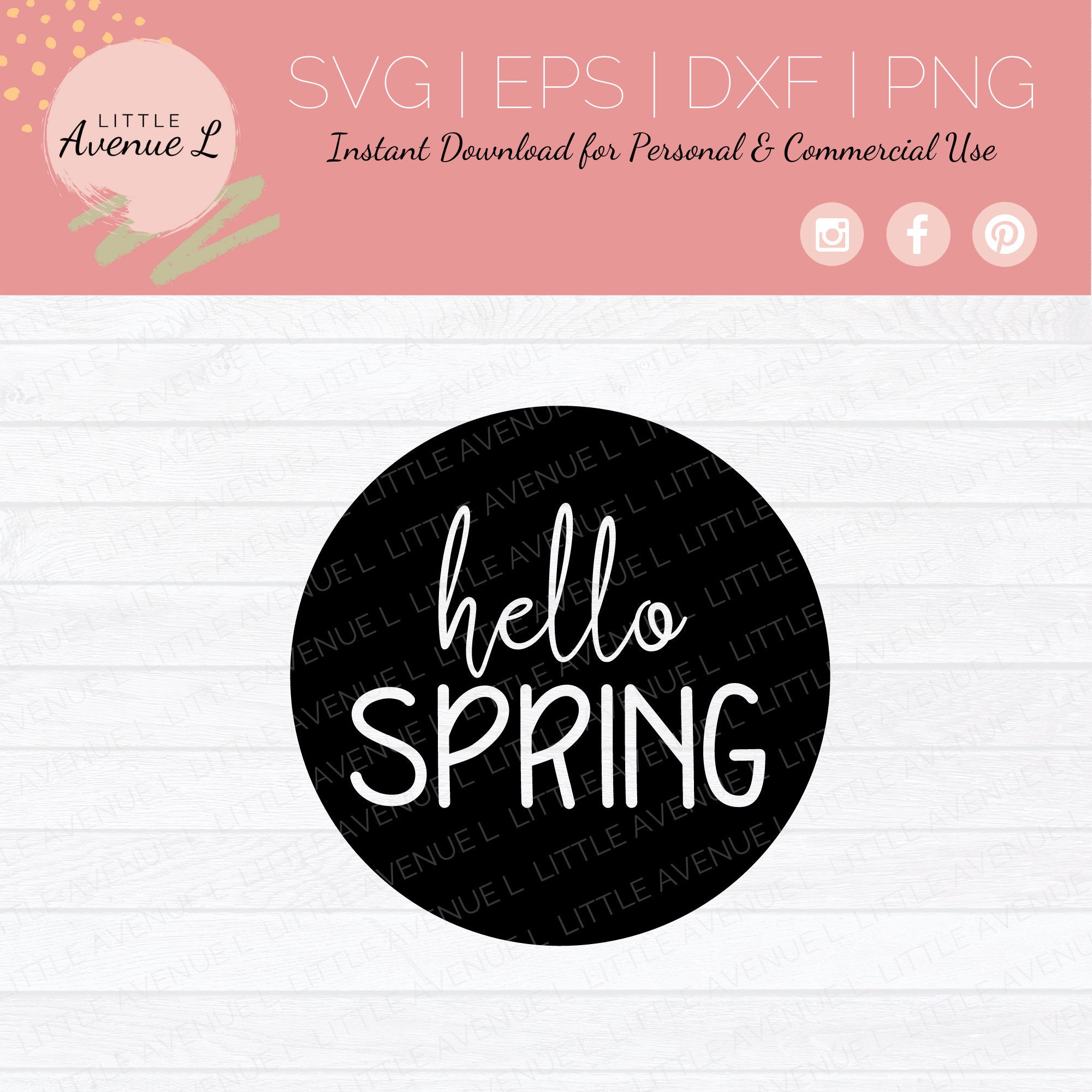 Hello Spring SVG Spring SVG Hello Spring Design Cut Files | Etsy