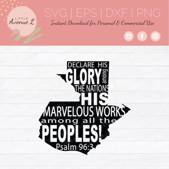 Guatemala SVG / Salmos SVG / Tipografía SVG / Diseño - Etsy México