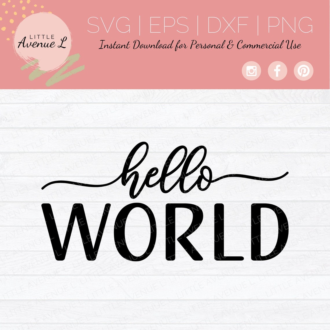Hello World SVG Hello World Cut File Hello SVG World SVG - Etsy