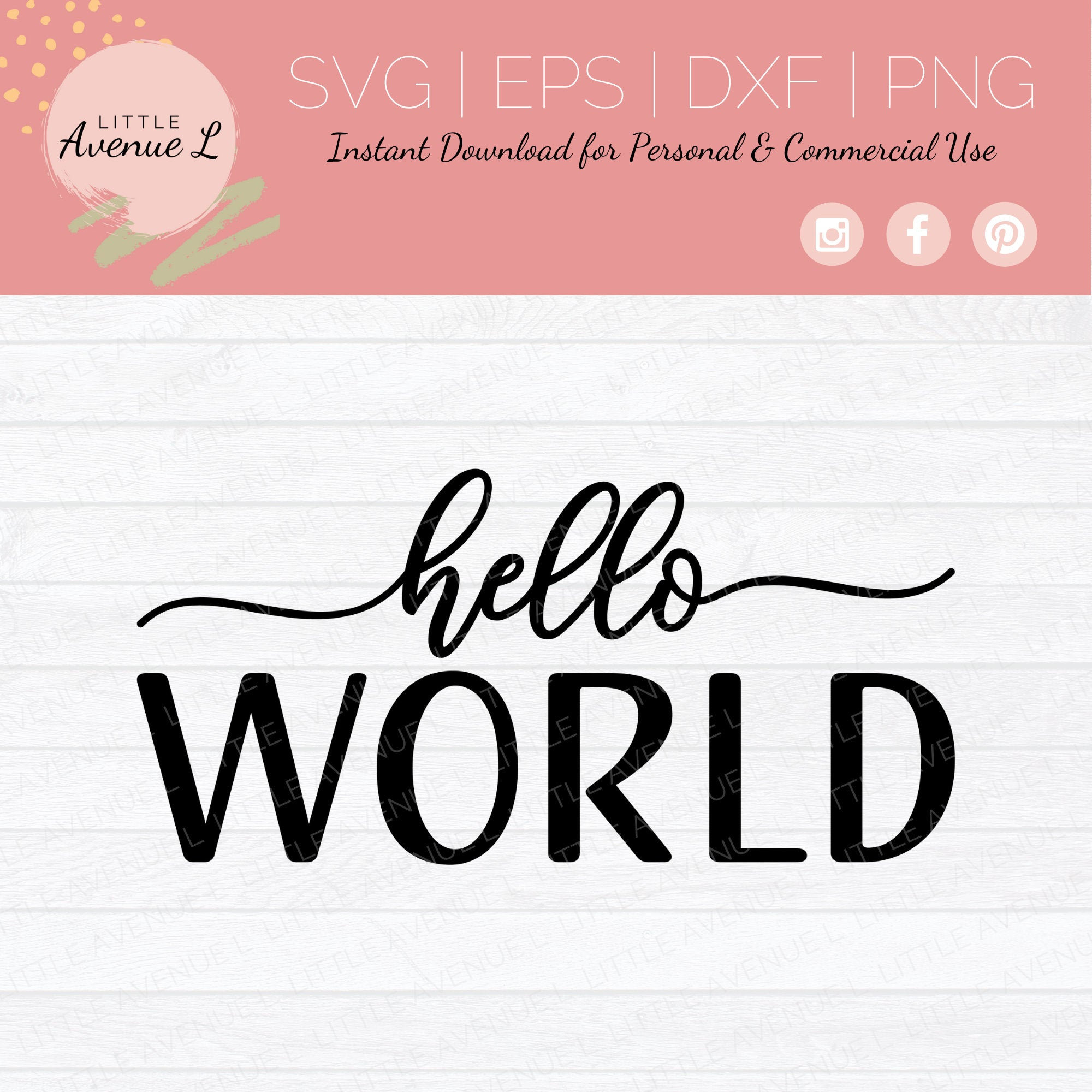 Hello World SVG Hello World Cut File Hello SVG World SVG | Etsy