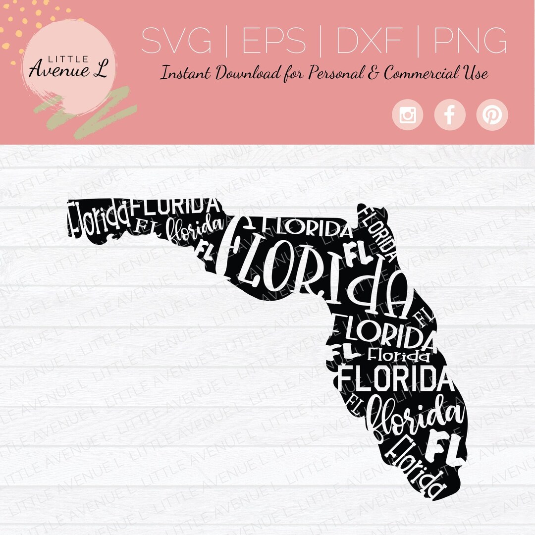 Florida SVG Typography SVG Typography Design Florida PNG Shirt Designs ...