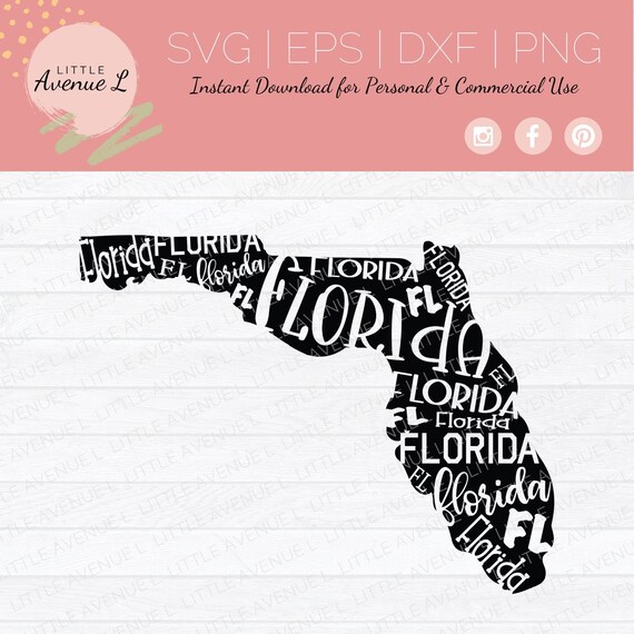 Florida SVG Typography SVG Typography Design Florida PNG | Etsy