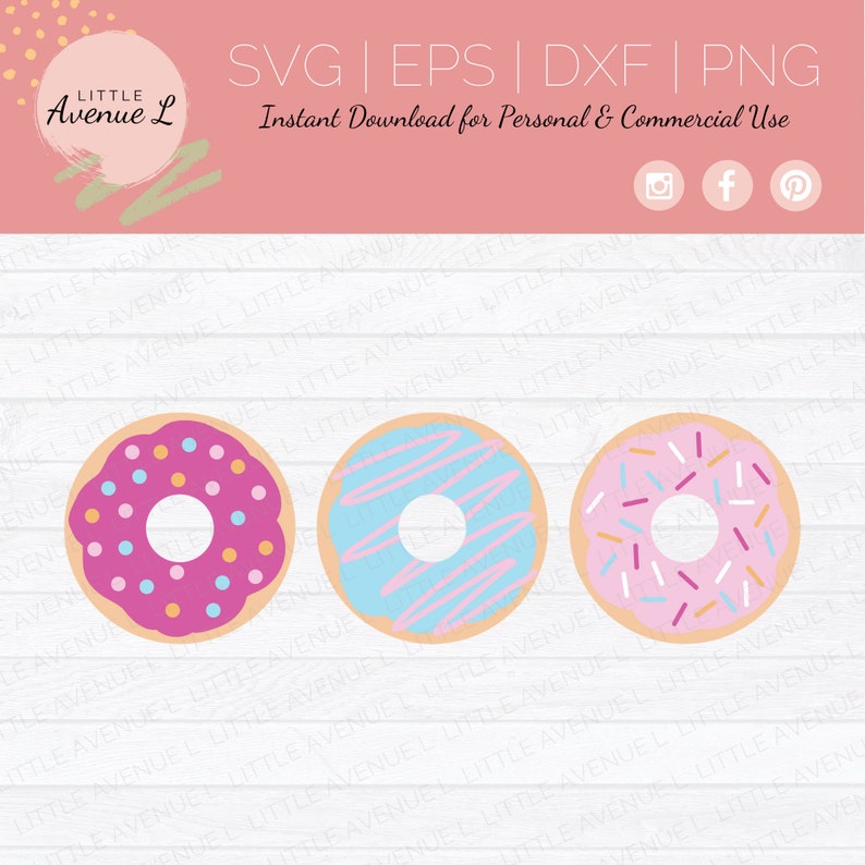 Donut SVG Donut Cut File Donut Birthday Donut Trio | Etsy
