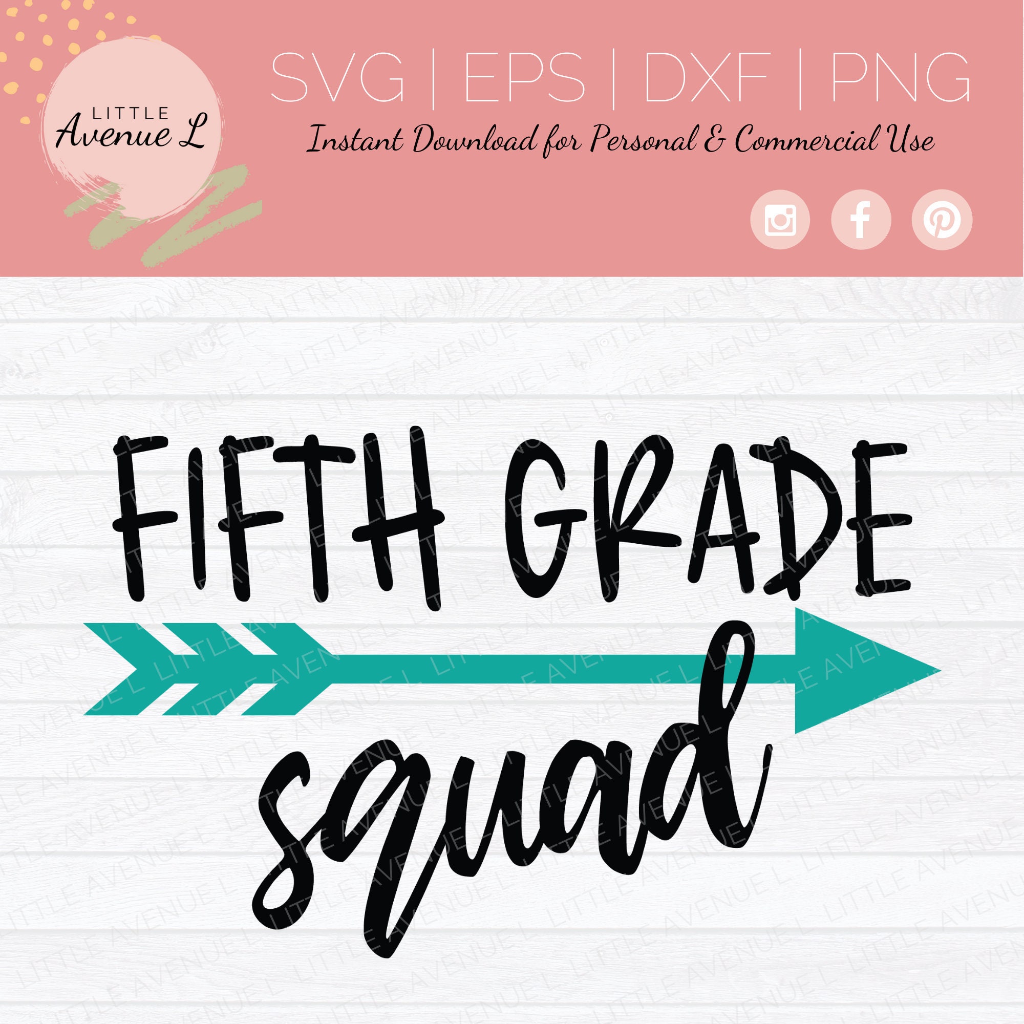 Fifth Grade Squad SVG Fifth Grade Cut File Fifth Grade PNG | Etsy
