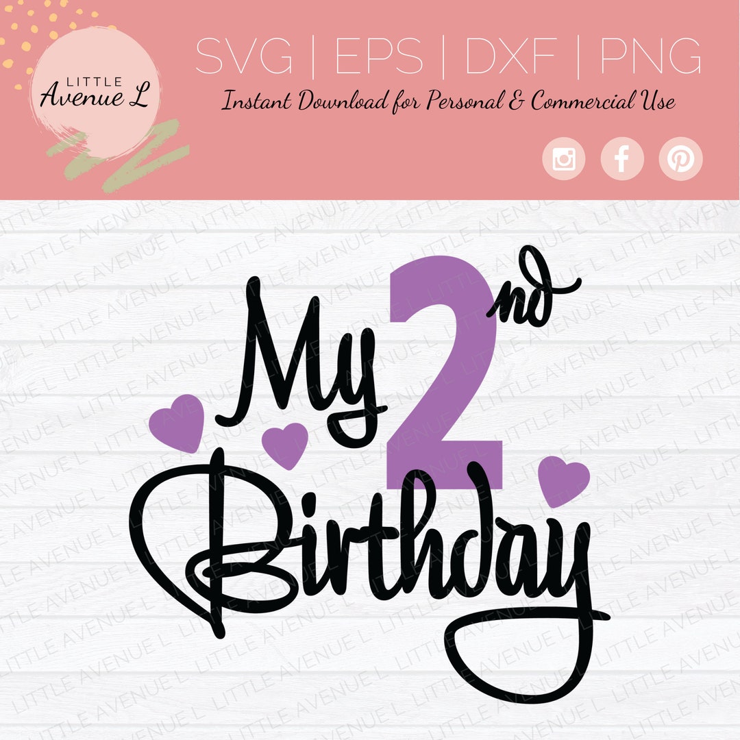 My Second Birthday SVG | Birthday Cut File | Birthday SVG | 2nd ...