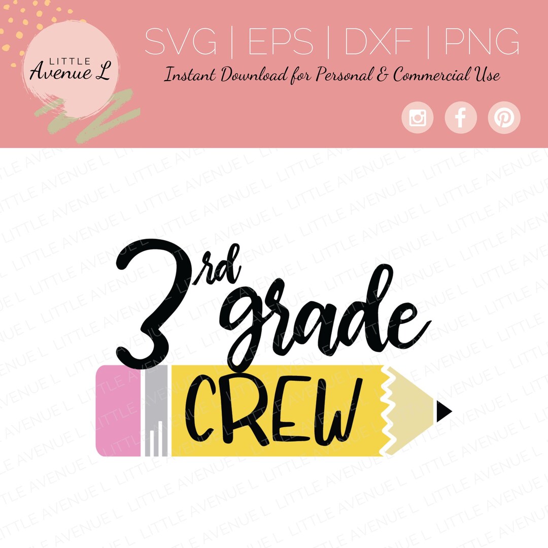 3rd Grade Crew SVG Third Grade SVG Third Grade Cut File 3rd Grade Png ...
