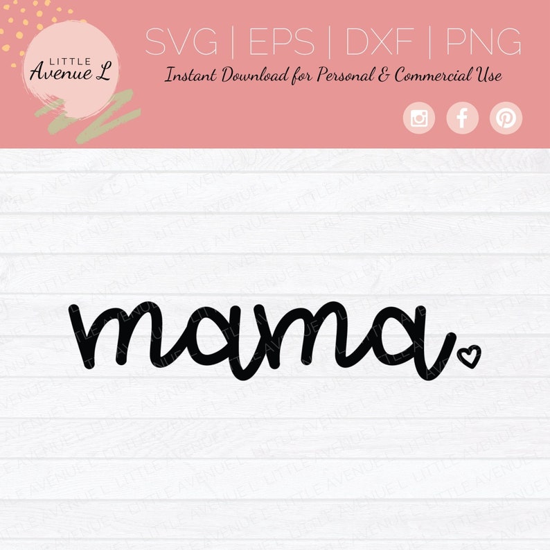 Mama SVG Mama Cut File Tiny Heart Svg Mama PNG Mama - Etsy