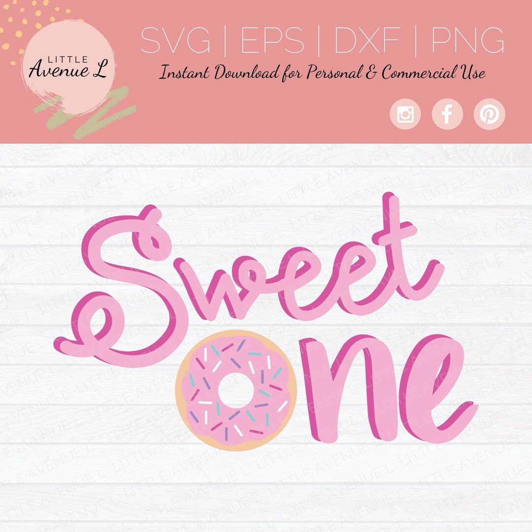Donut Birthday SVG | Sweet One SVG | Pink | Donut Cut File | First ...