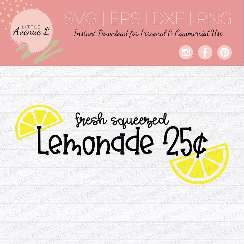 Lemonade 25 Cents SVG Summer Cut File Lemonade SVG Summer Design Lemons ...