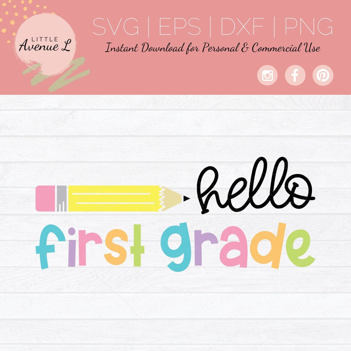 Hello First Grade SVG First Grade SVG First Grade Cut File | Etsy