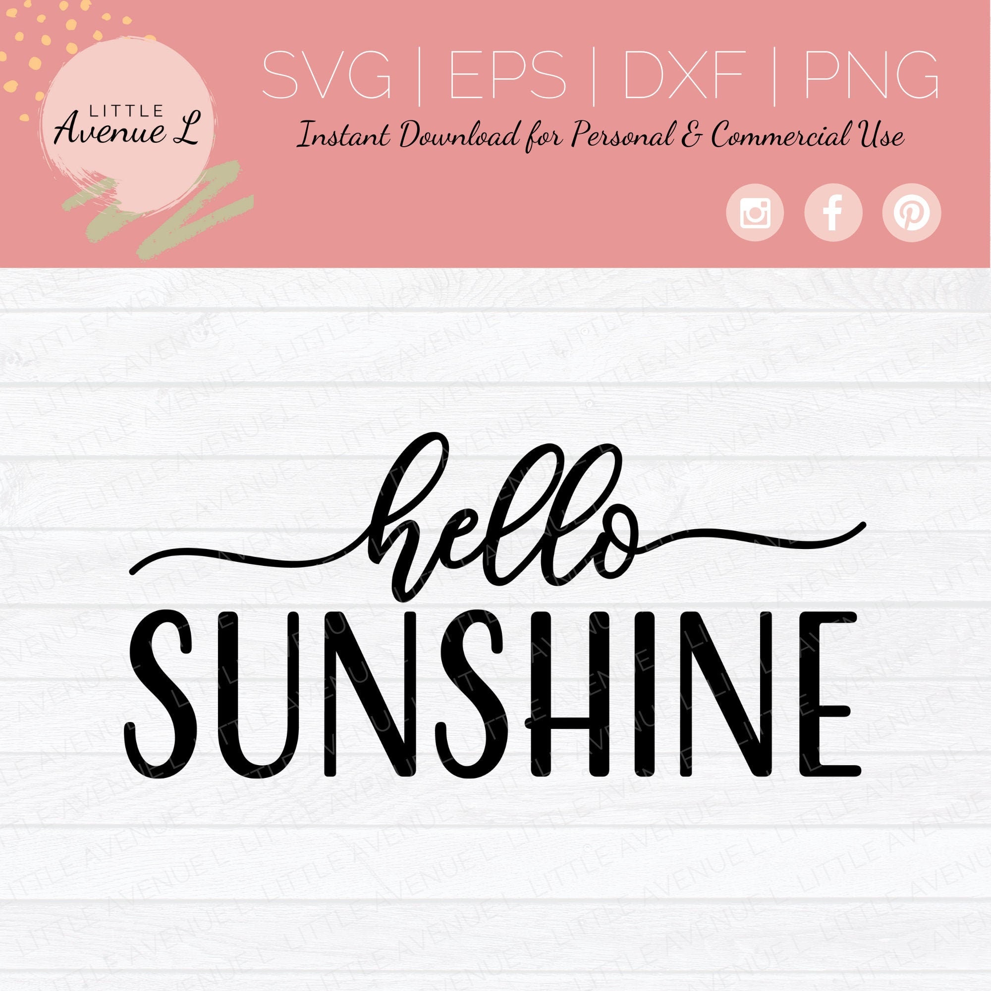 Hello Sunshine SVG Summer PNG Hello Sunshine Design Cut - Etsy