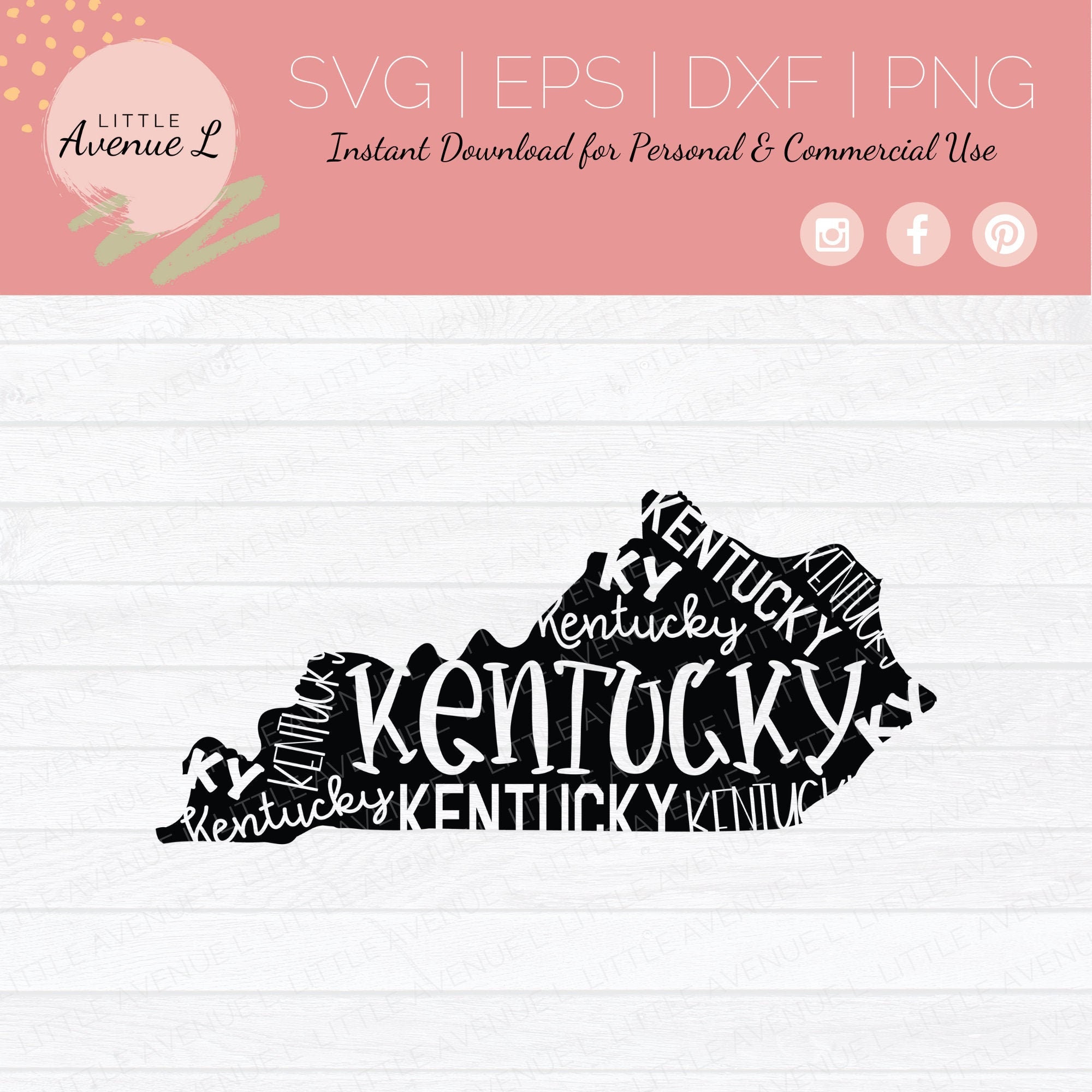 Kentucky SVG Typography SVG Typography Design Kentucky | Etsy