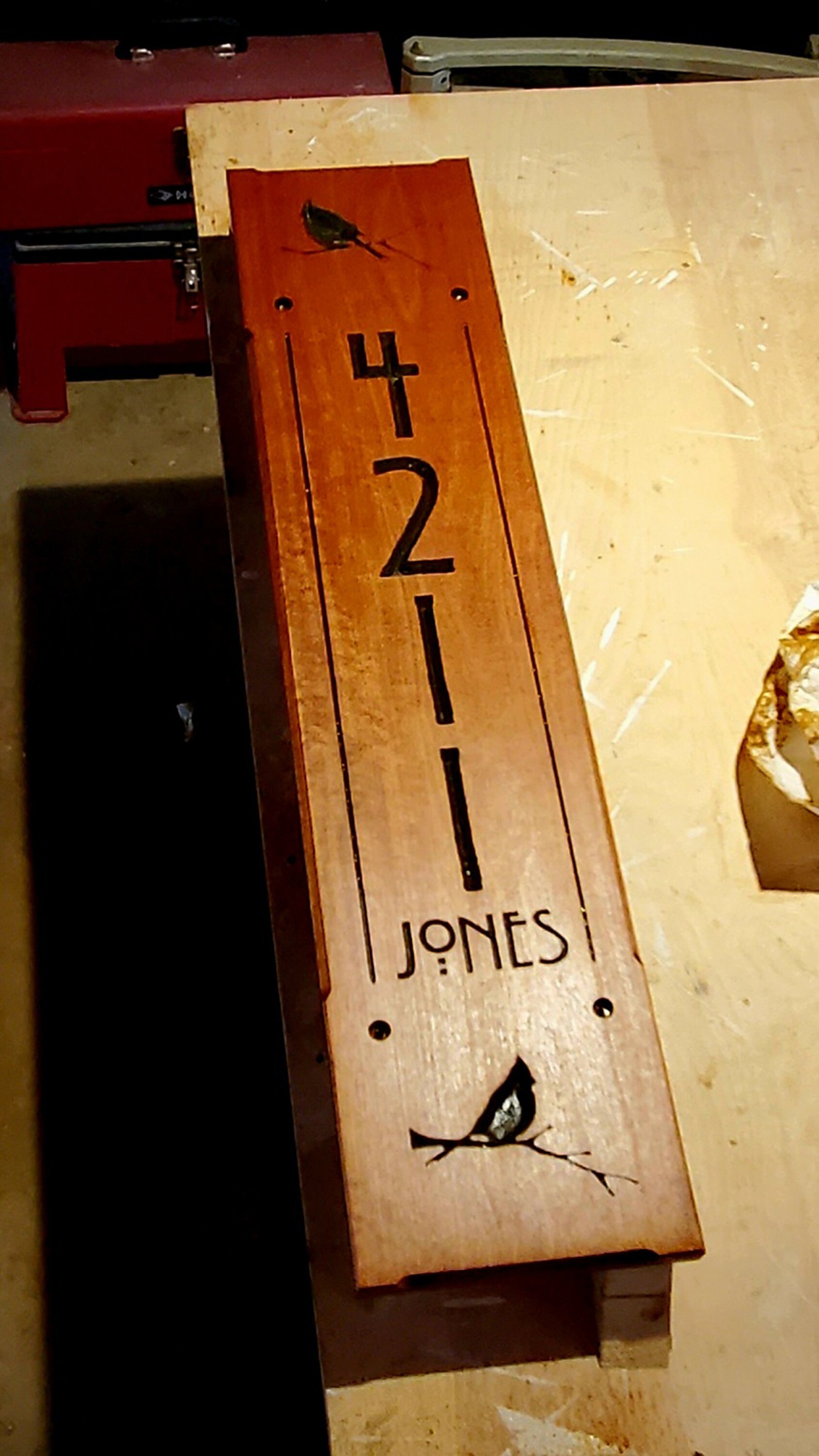 Bungalow Address Sign / Craftsman House Plaque - Cardinal Style - Etsy