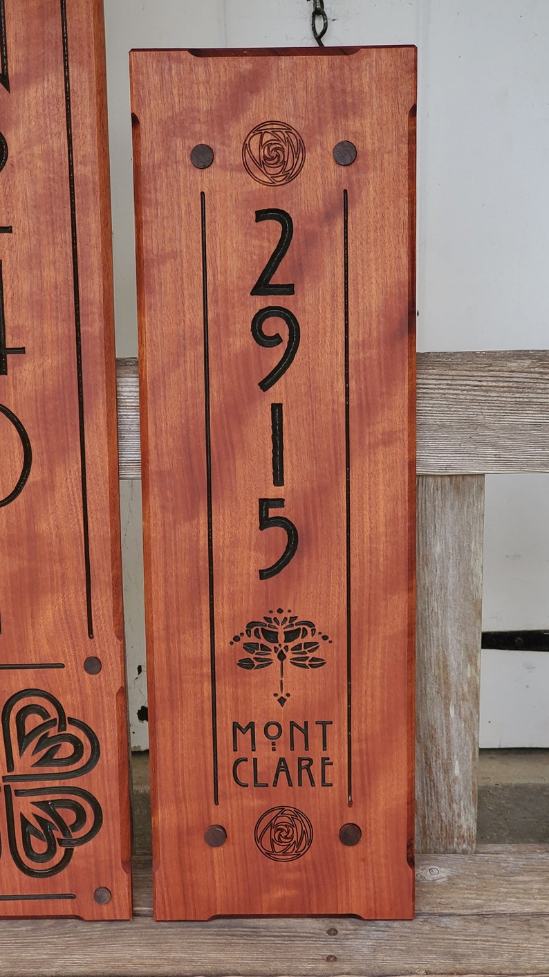 Bungalow Address Sign / Craftsman House Plaque Glasgow Butterfly Style ...